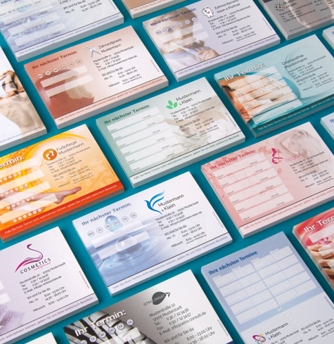 Terminzettel vorlage kostenlos mit Logo gestalten